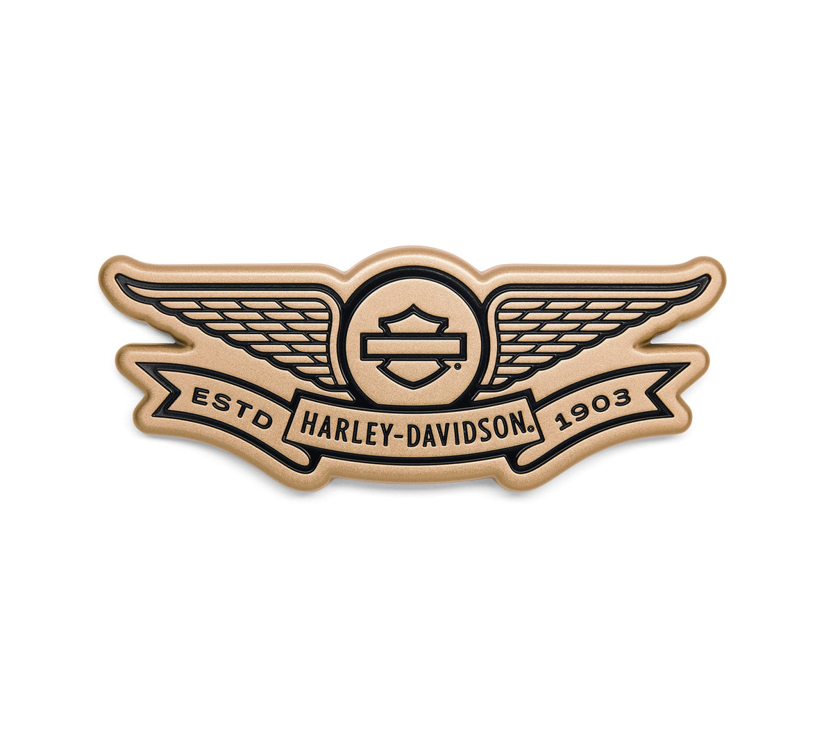 Harley Davidson 14101835 Gold Winged Bar & Shield Decorative MEDALLION ...