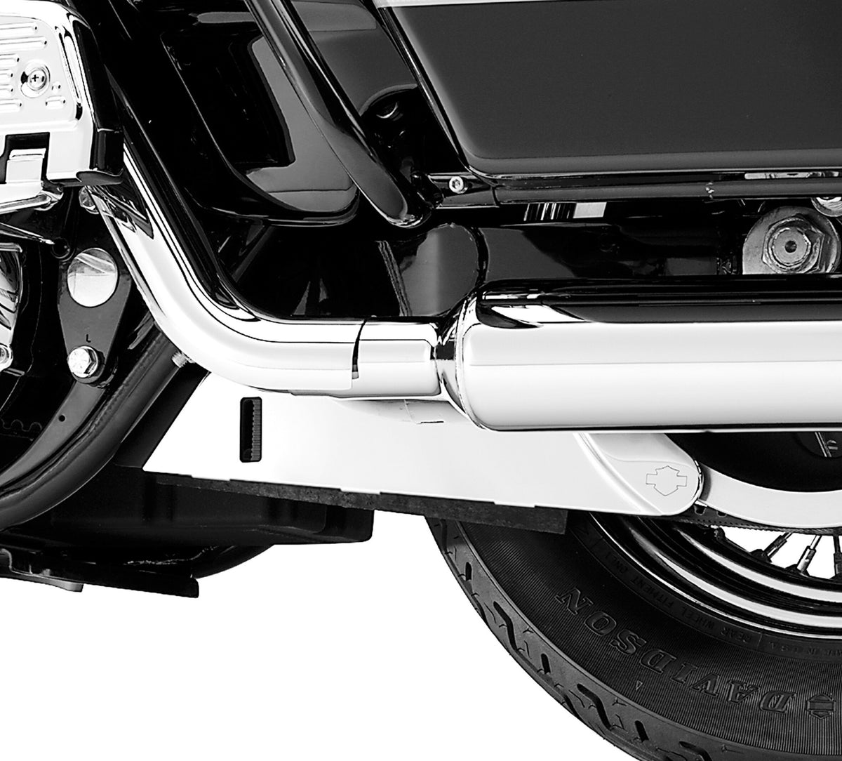 Harley Davidson 60408-09 Chrome Lower Belt Guard Cover KIT-DEBRIS DEFL ...