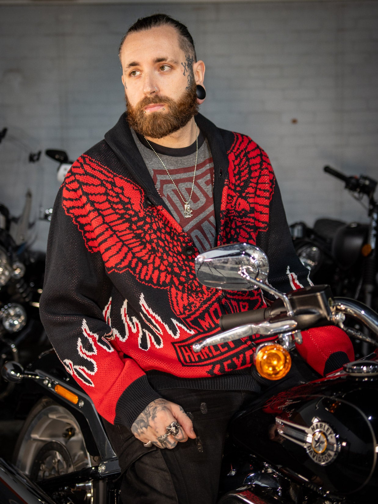 Genuine Harley-Davidson® Men's Eagle Cardigan 96193-24VM - Iron City ...