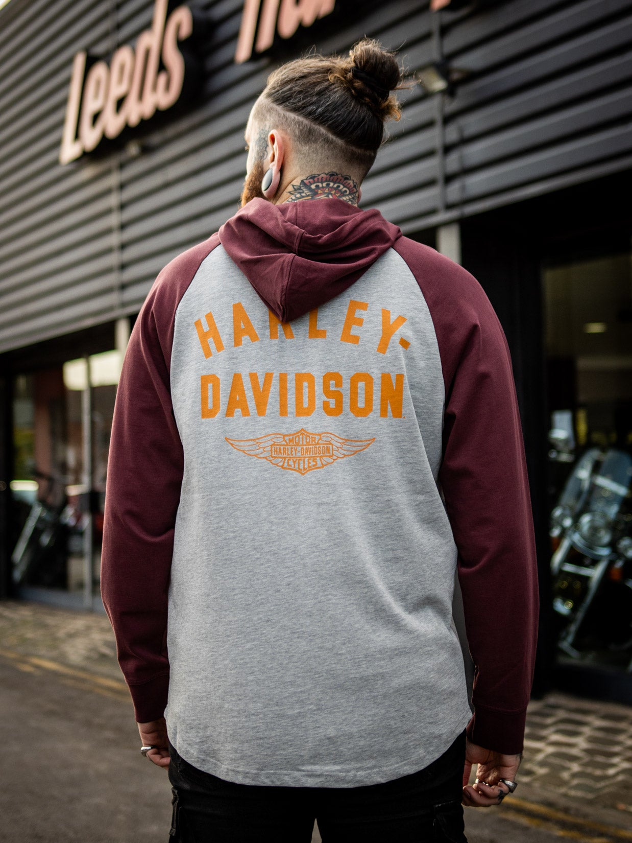 Genuine Harley-Davidson® Men's Staple Hooded Raglan Henley 96326-23VM ...