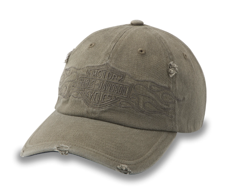 Genuine Harley Davidson Flying Lap Distressed Stretch Fit Cap Grape Leaf 97616 25VM