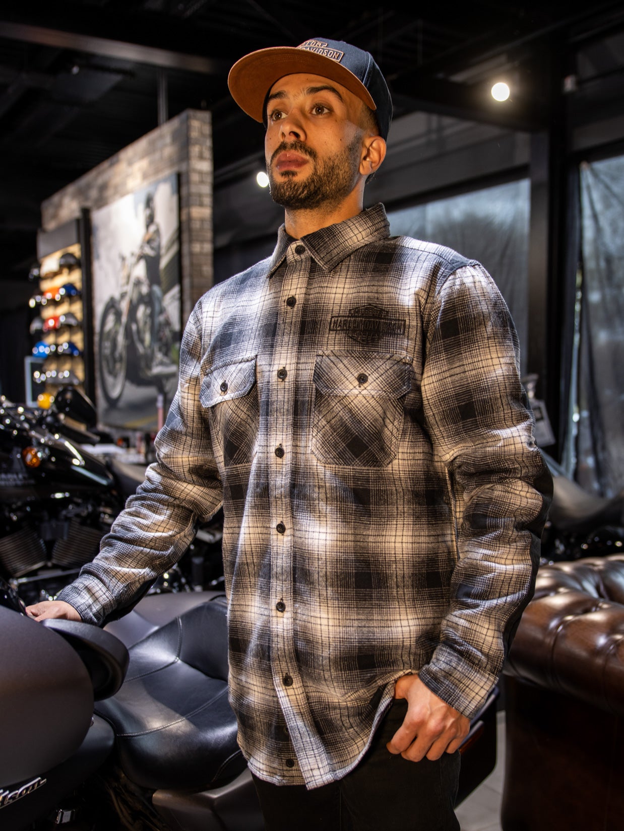 Harley-Davidson® Men's Safari Flannel - Black Plaid 96121-23VM - Iron ...